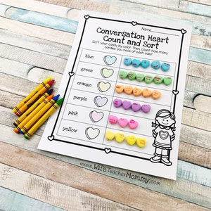Valentine's Day Candy Heart Math & More for Pre-k and Kindergarten - Etsy