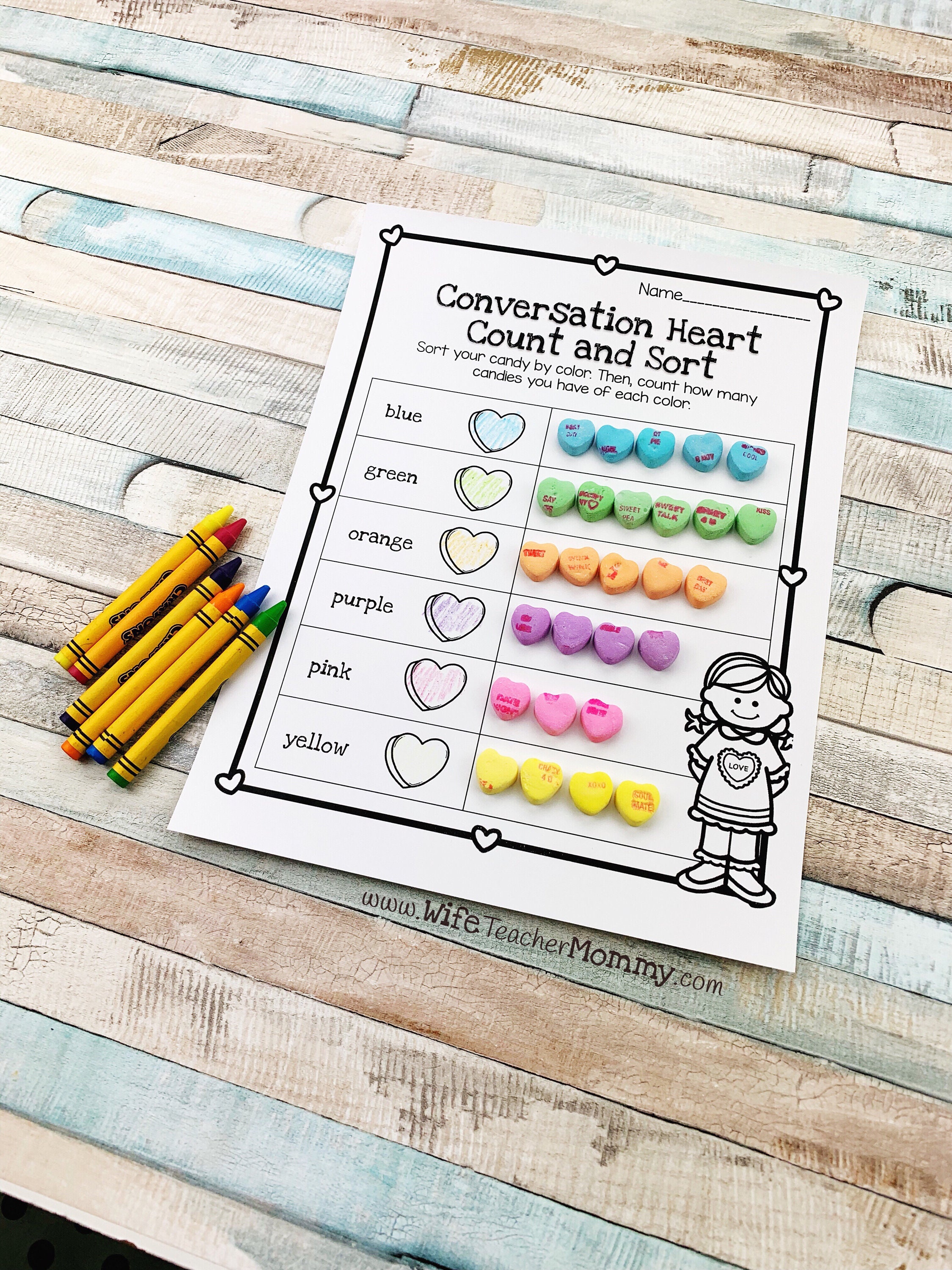 Valentine's Day Candy Heart Math & More for Pre-k and - Etsy