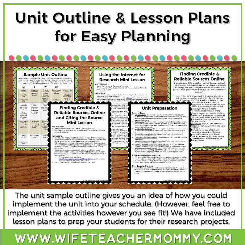 Lower and Upper Grades Life Cycle Research Unit print - Etsy