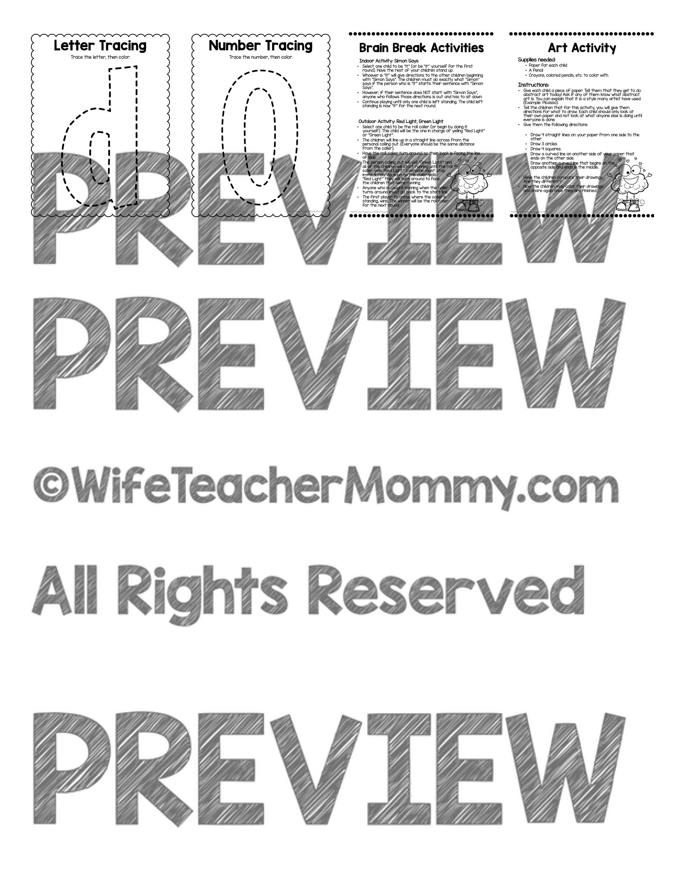 Pre-k at Home Learning Activities Week 1 - Etsy