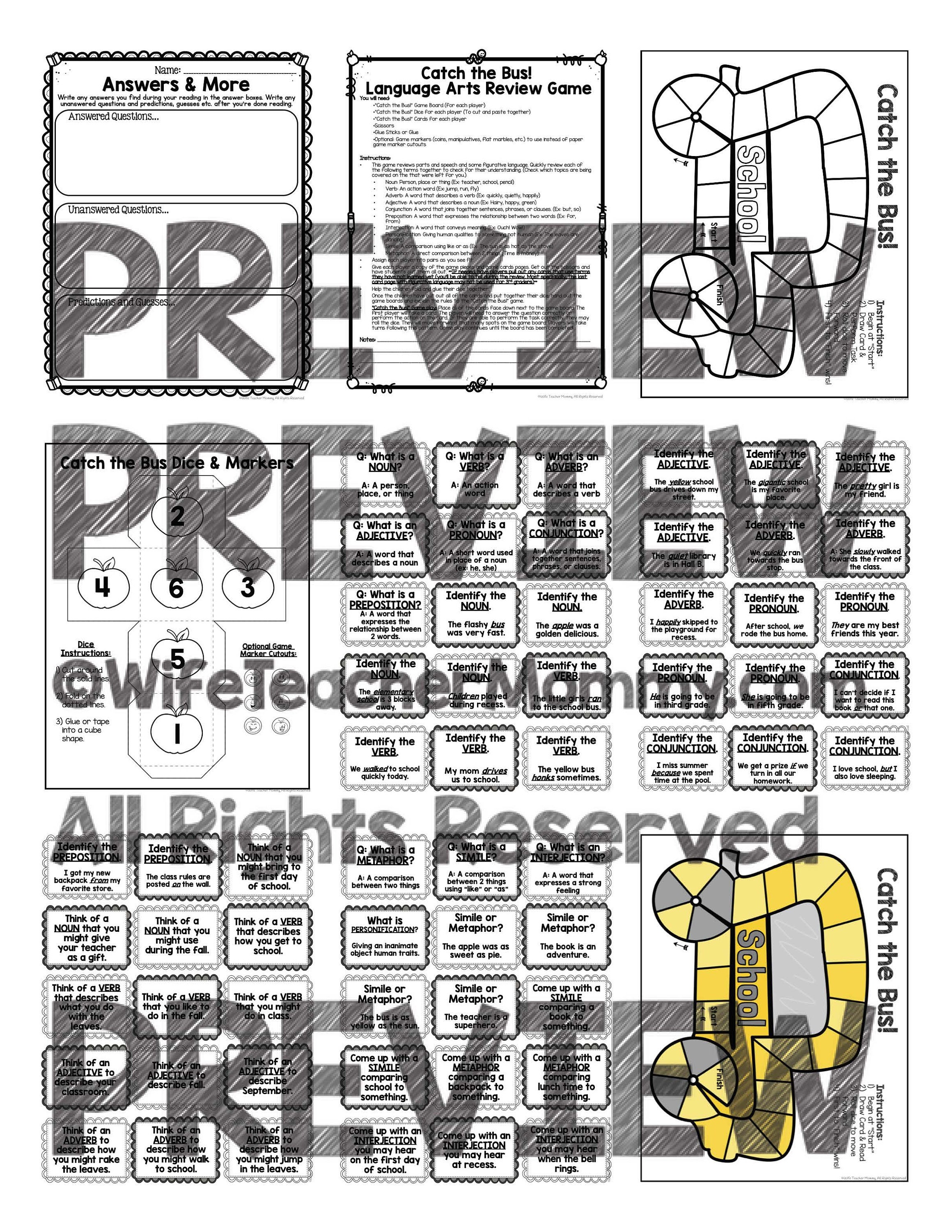 August Homeschool Lessons for 5th and 6th Grades Language Arts - Etsy