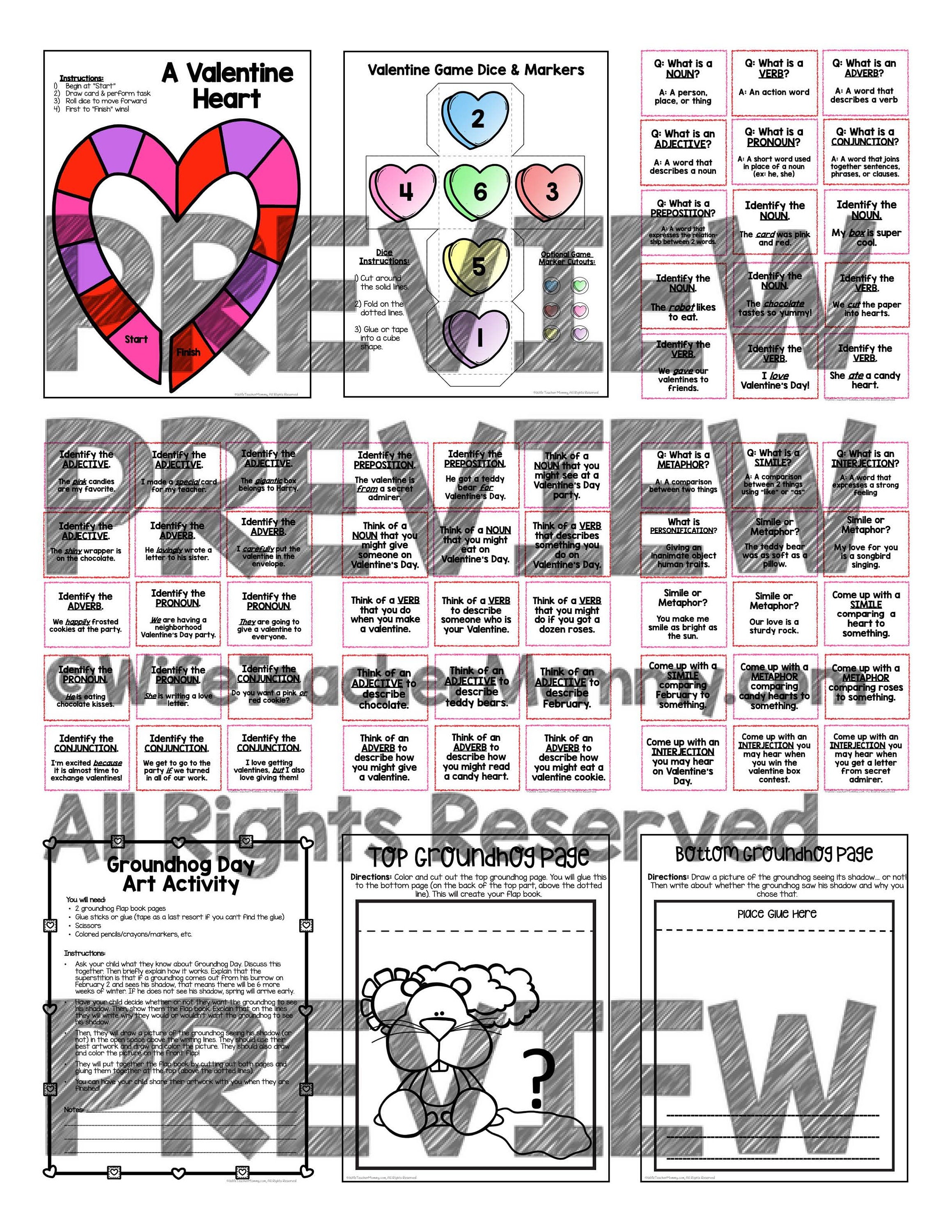 February Homeschool Lessons for 3rd and 4th Grades Language Arts - Etsy