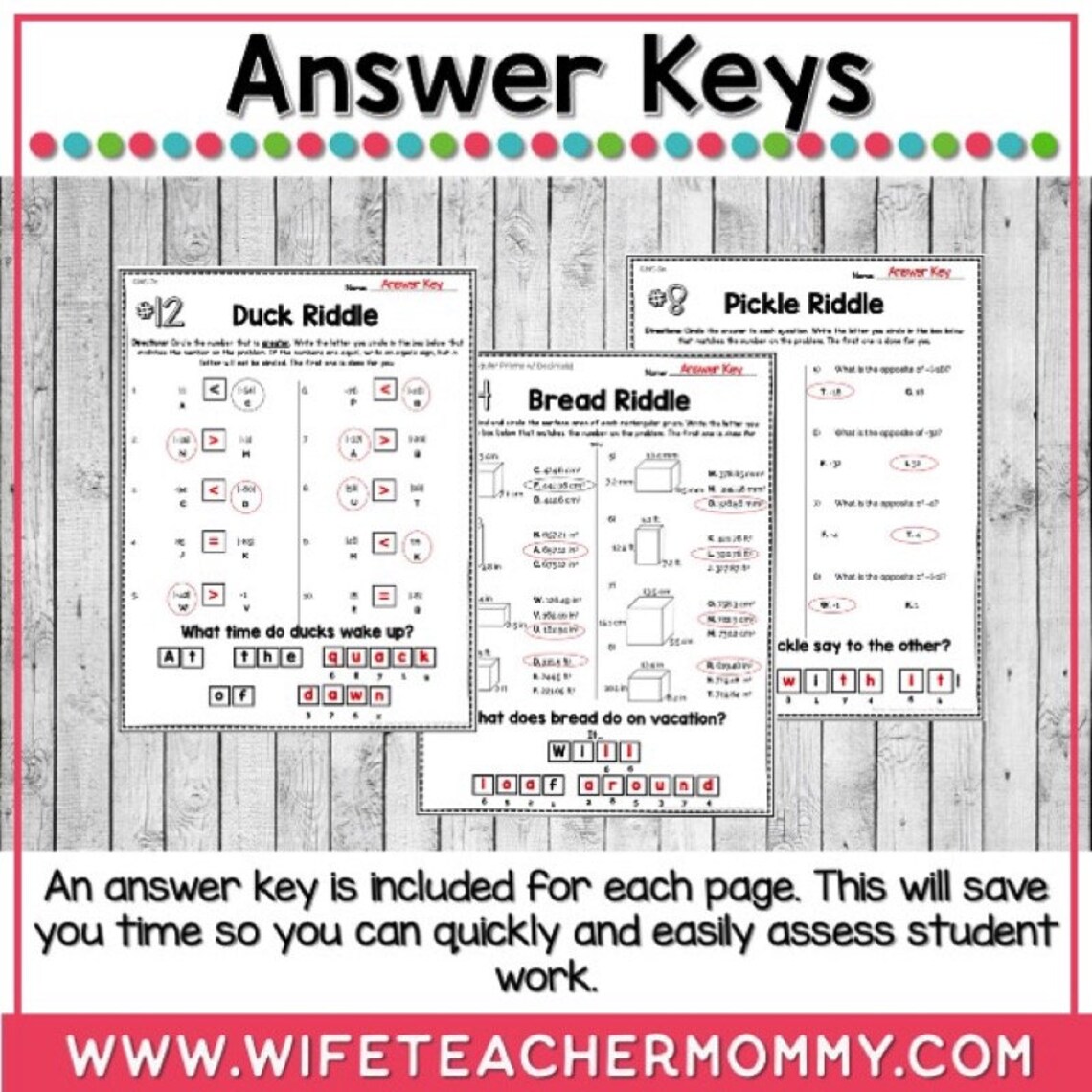 36 Weeks of Math Riddles for 6th Grade - Etsy