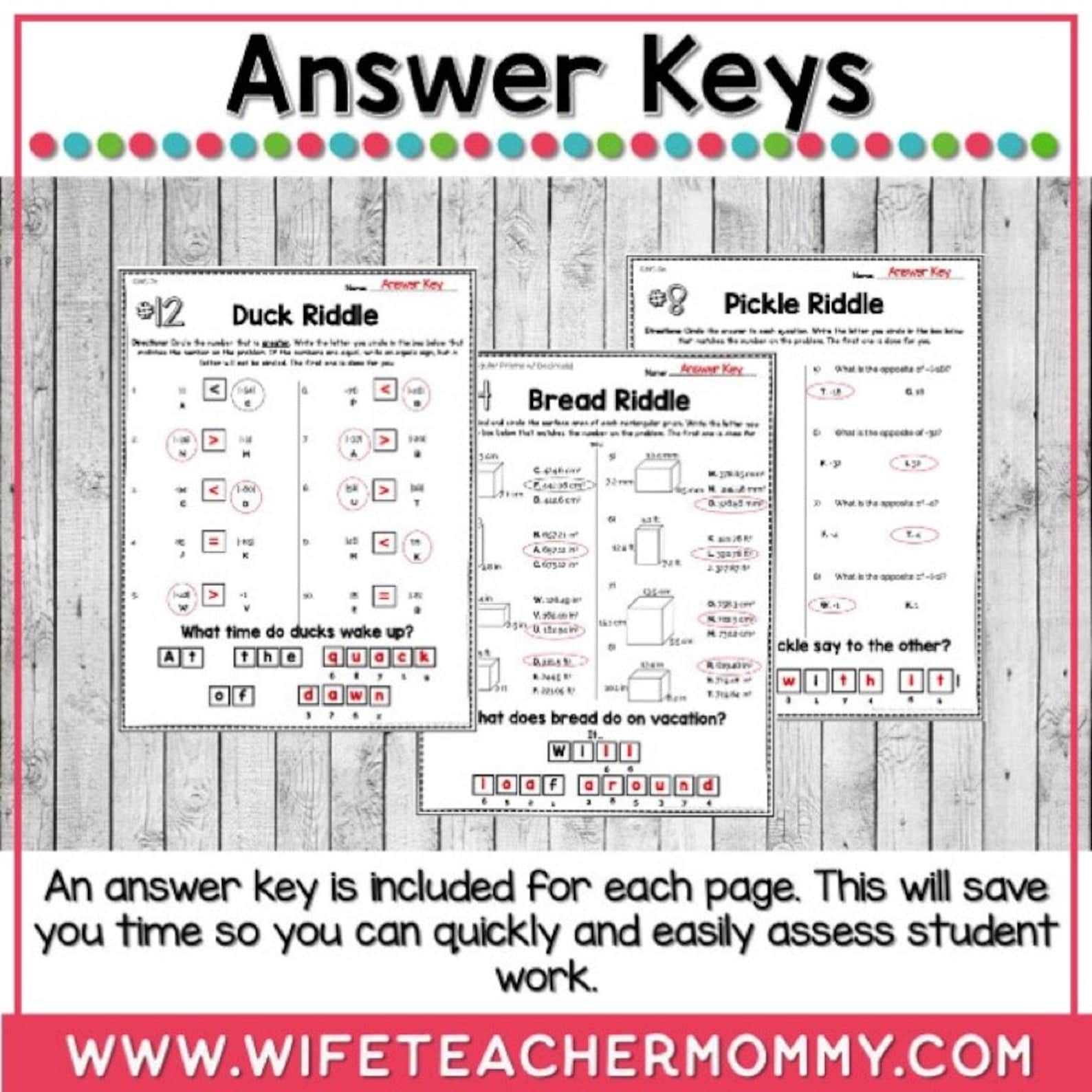 36 Weeks of Math Riddles for 6th Grade - Etsy