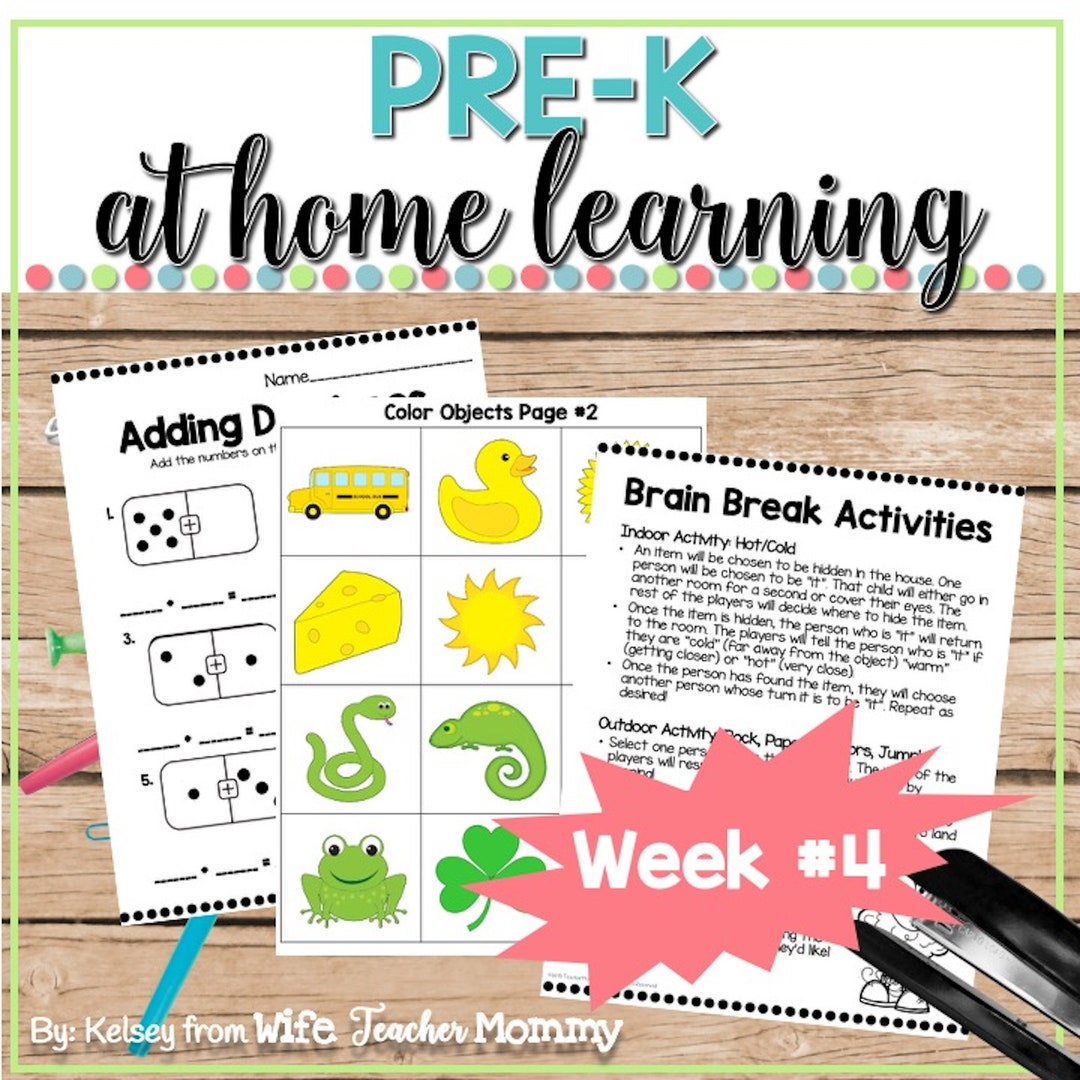 Pre-k at Home Learning Activities Week #4 - Etsy