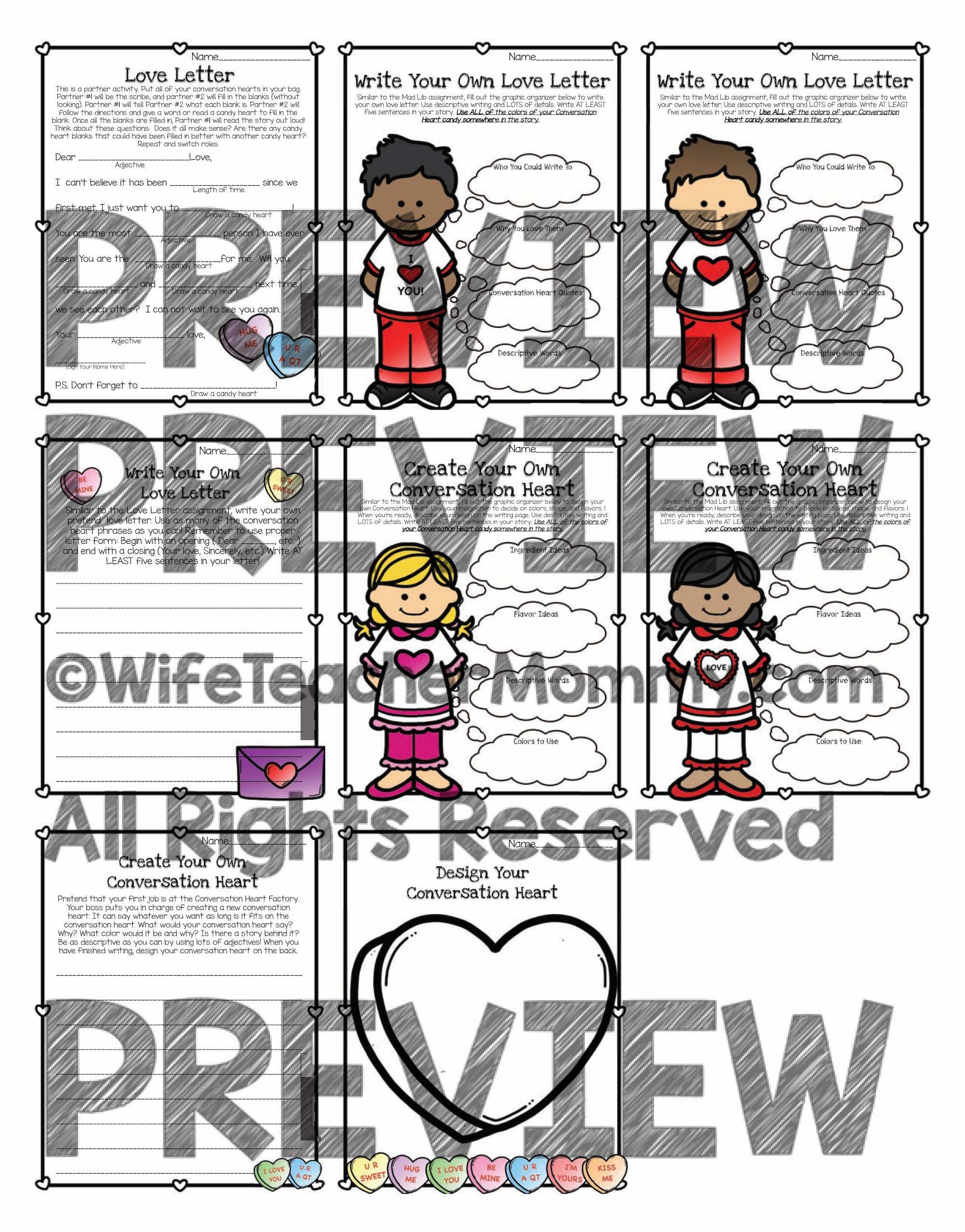 Valentine's Day Candy Heart Math & More for 1st and 2nd Grade - Etsy