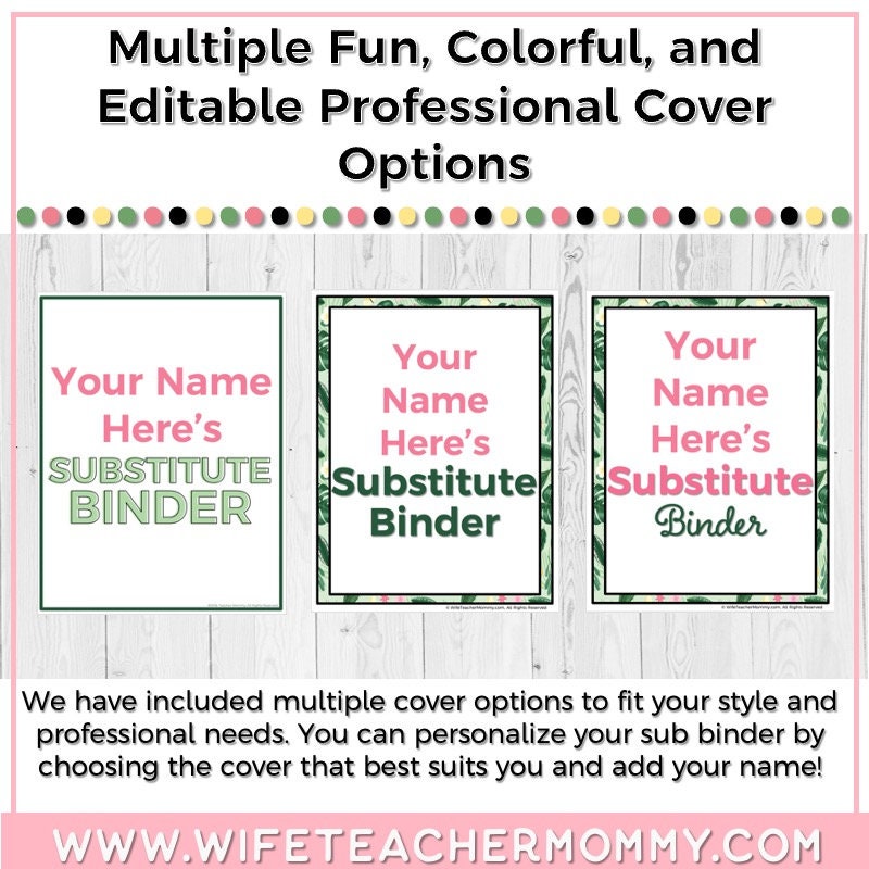 Editable Tropical Substitute Binder (print Version) - Etsy