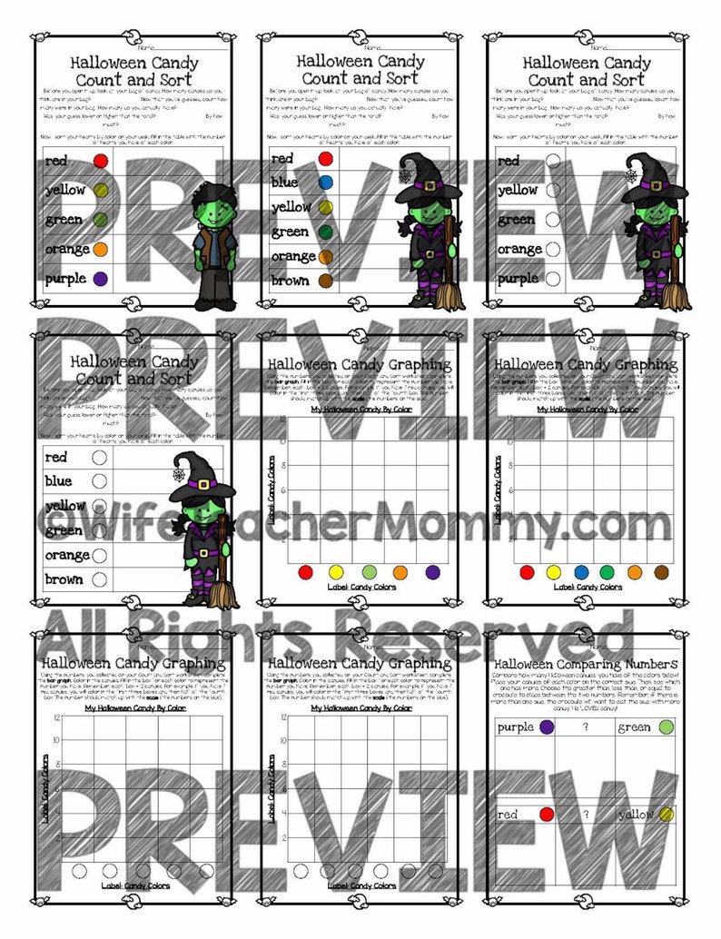 Halloween Candy Math Activities & More for 1st and 2nd Grade - Etsy