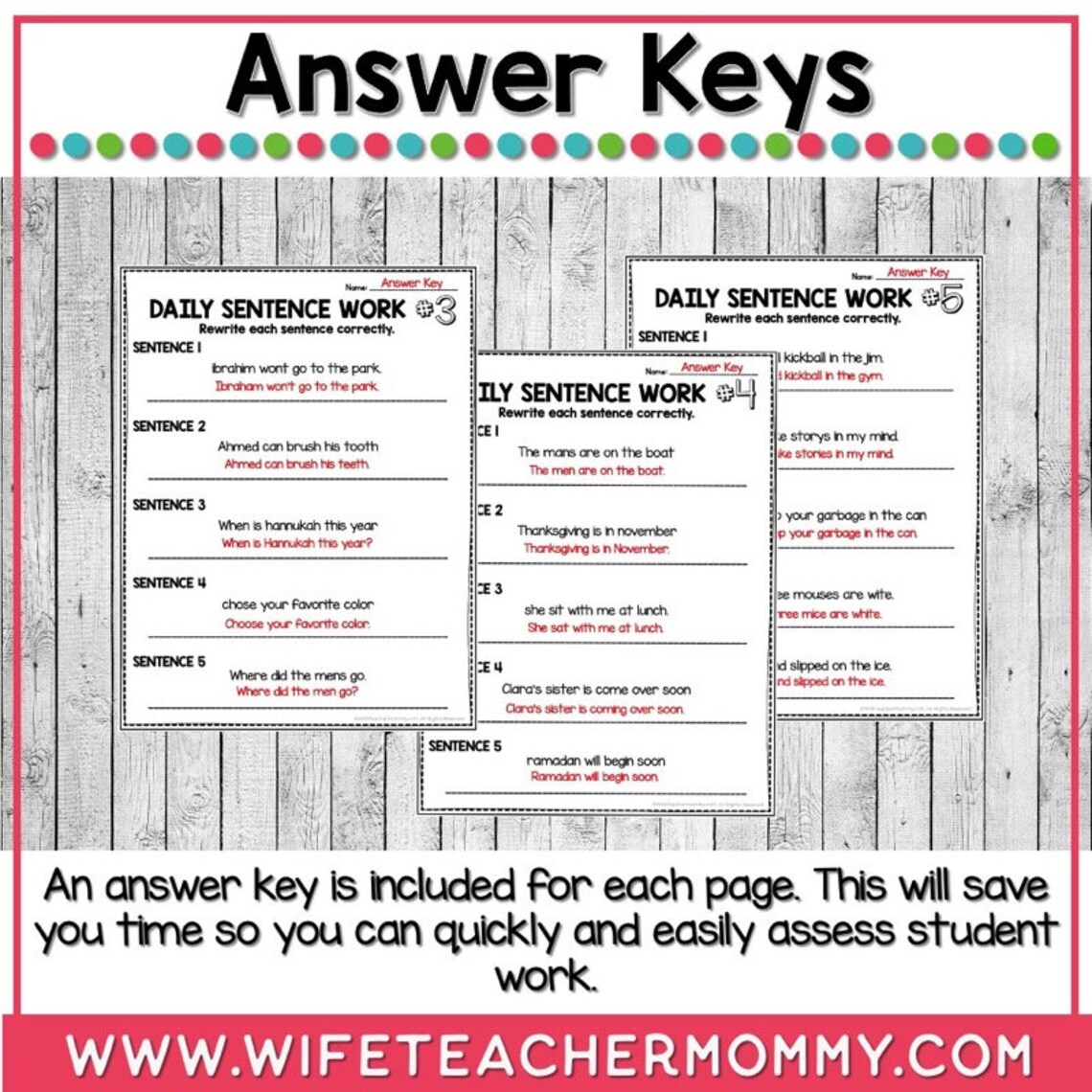 36 Weeks of Fixing Sentences for 4th Grade - Etsy