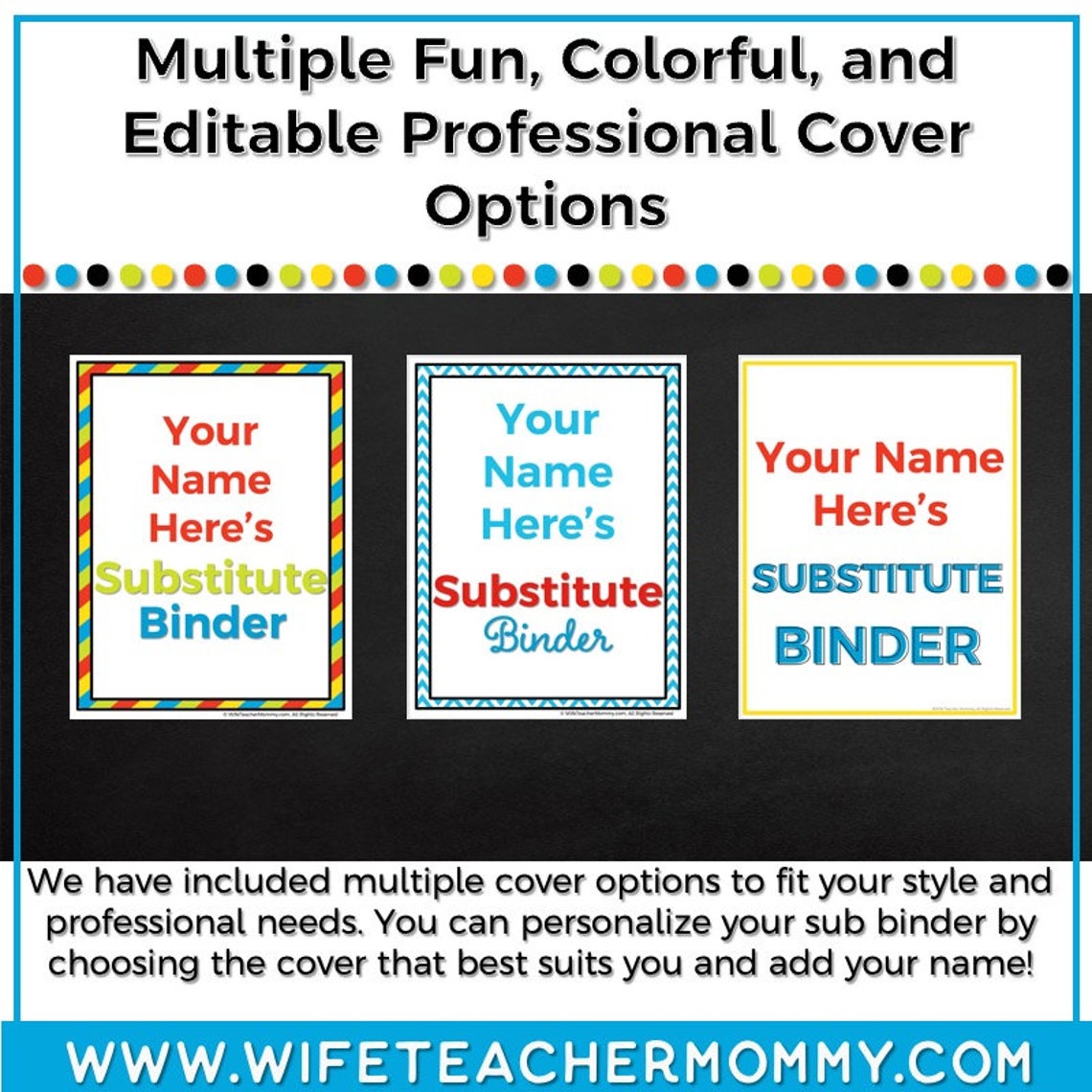 Editable Amusement Park Substitute Binder print Version - Etsy