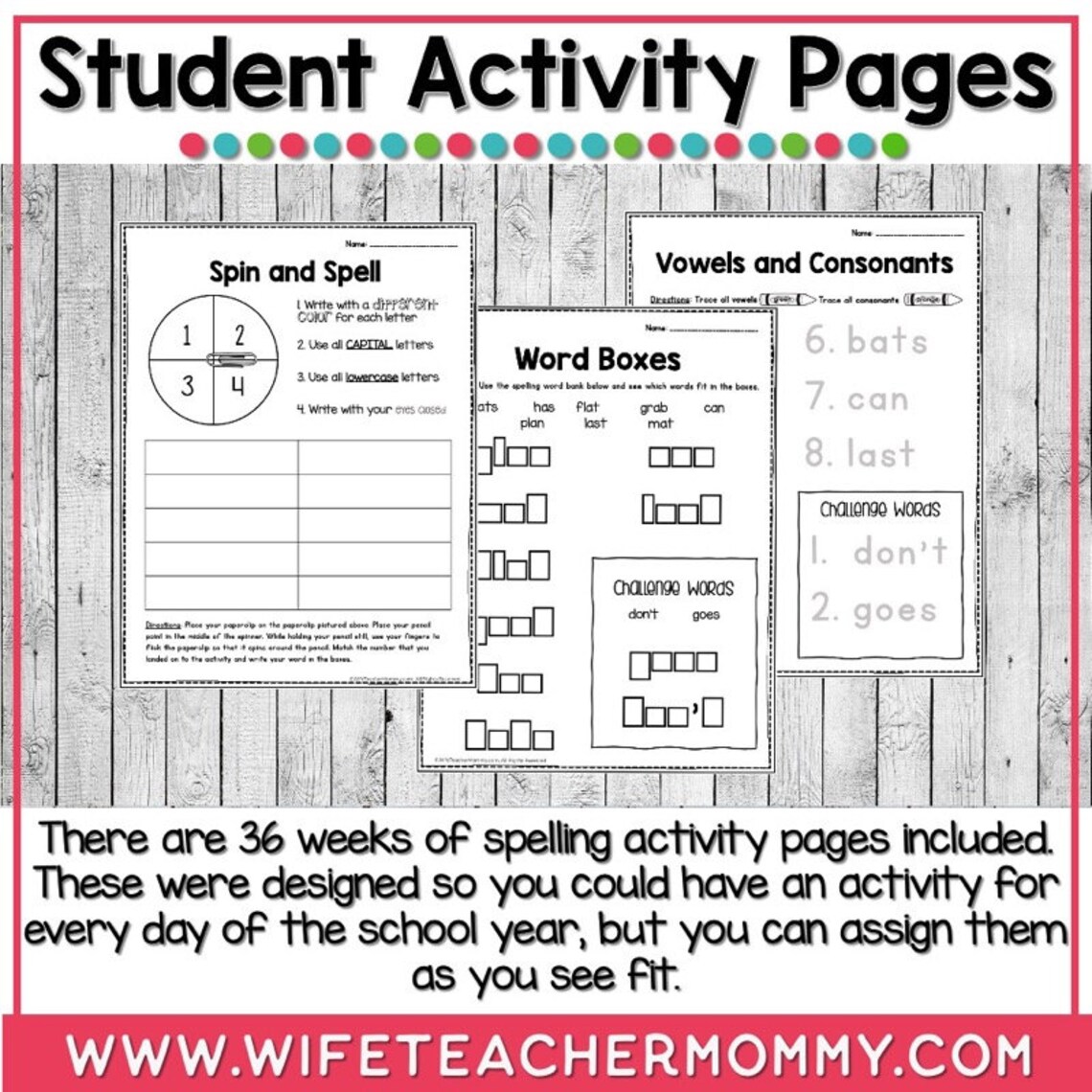 36 Weeks of Spelling for 2nd Grade - Etsy