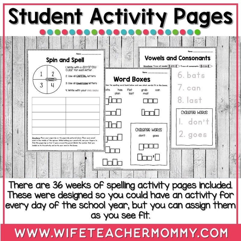 36 Weeks of Spelling for 2nd Grade - Etsy