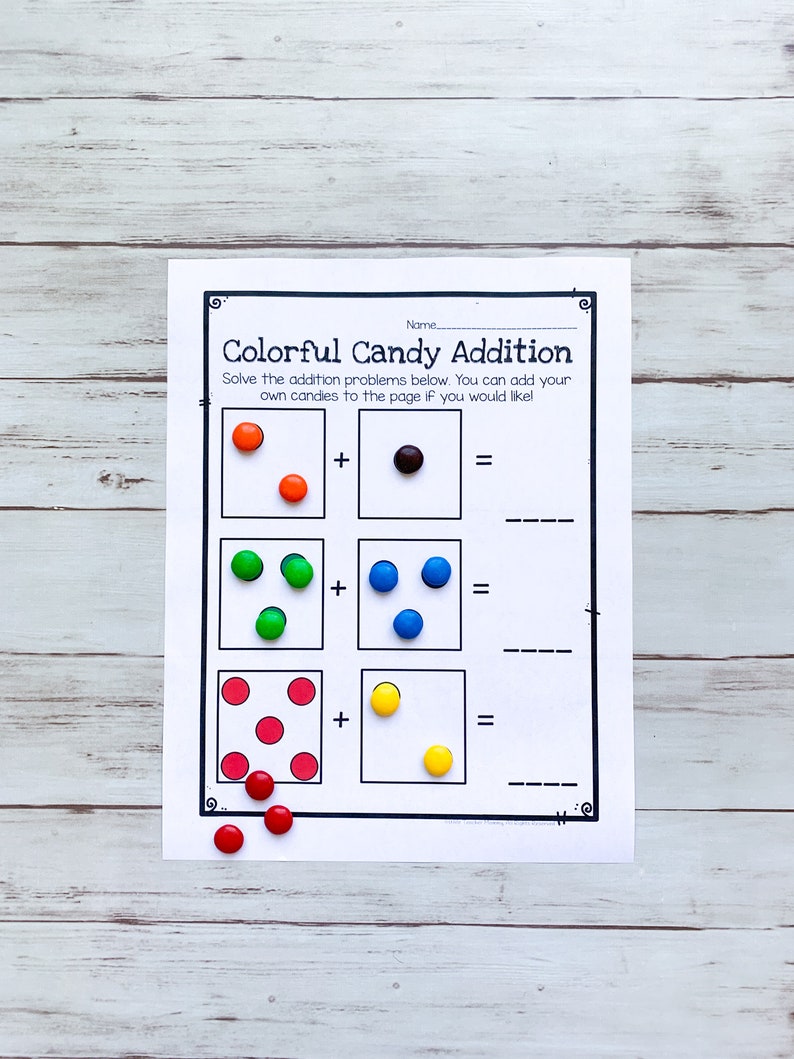 Colorful Candy Math & More Activities for Kindergarten and | Etsy