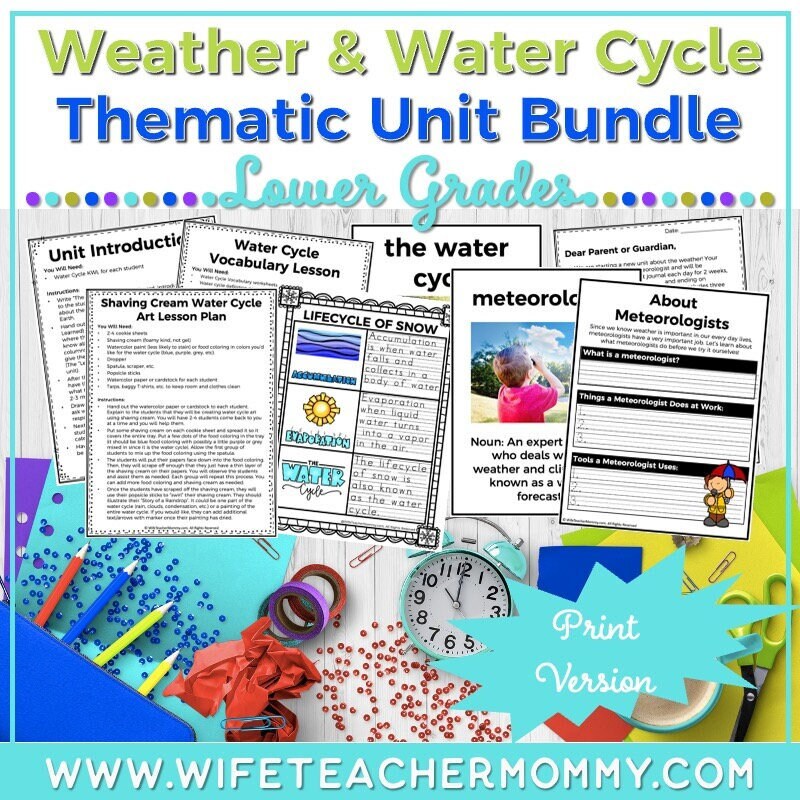 Lower Grades Weather and Water Cycle Thematic Unit Bundle - Etsy
