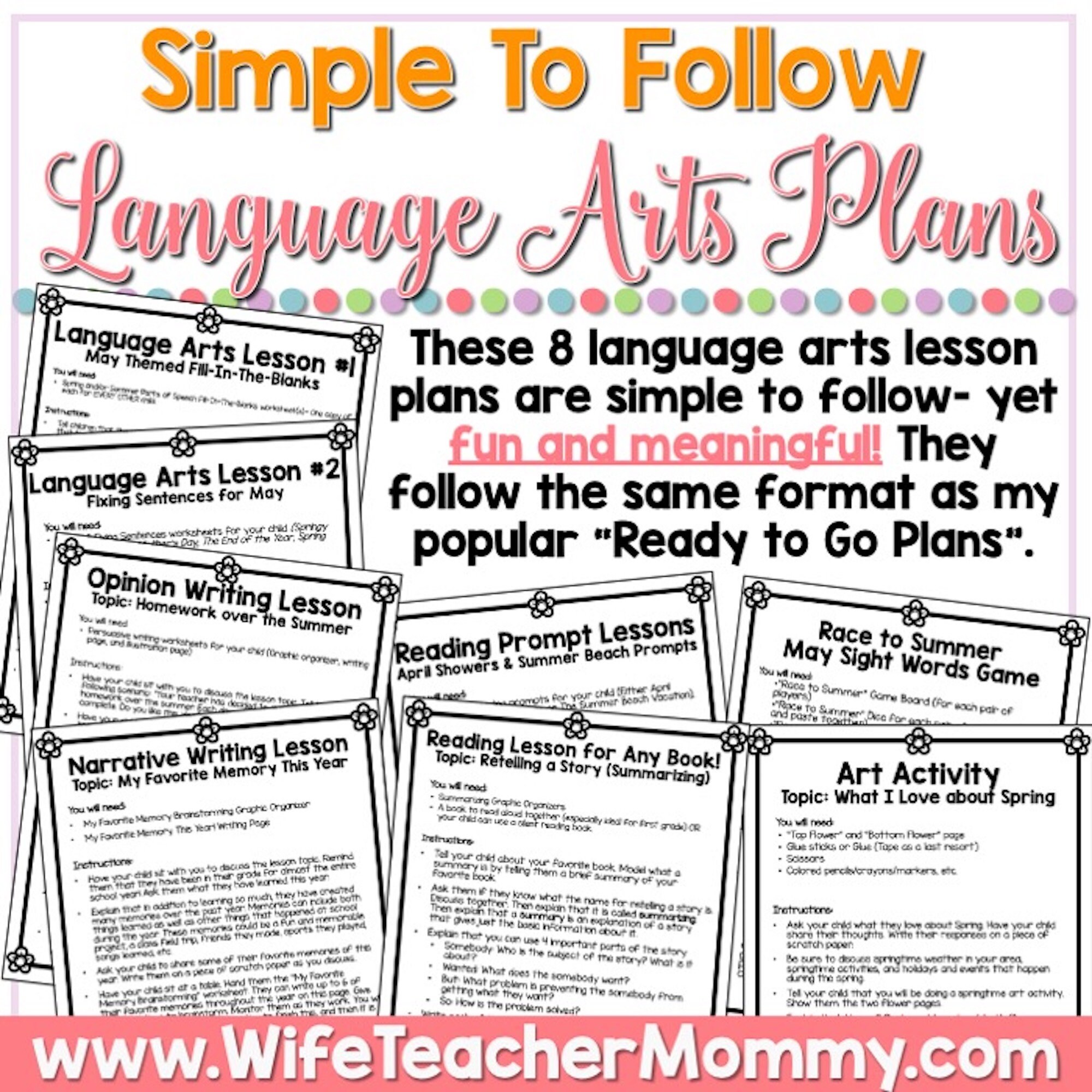 May Homeschool Lessons for 1st and 2nd Grade Math & Language | Etsy