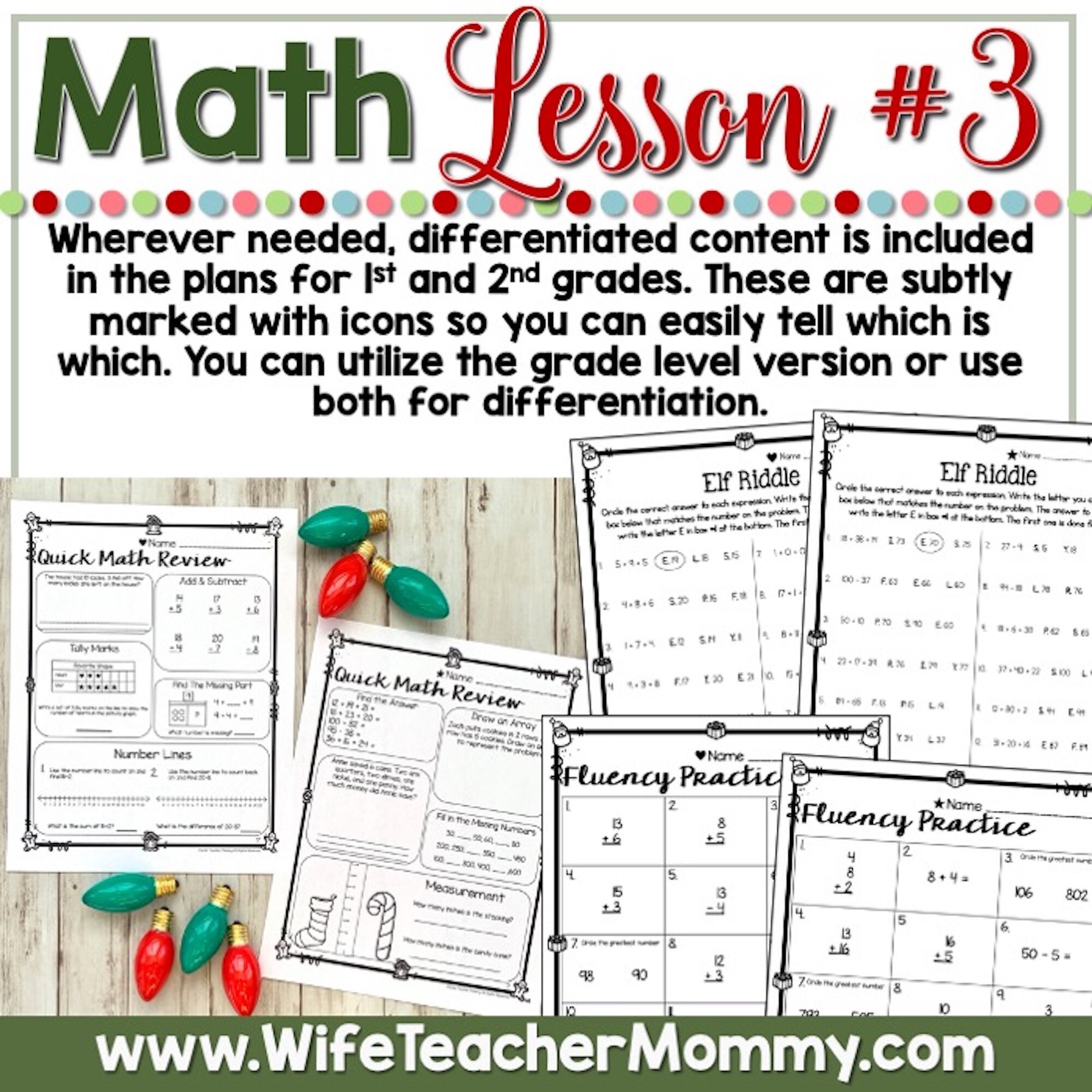December Homeschool Lessons for 1st and 2nd Grade Math & Language Arts ...