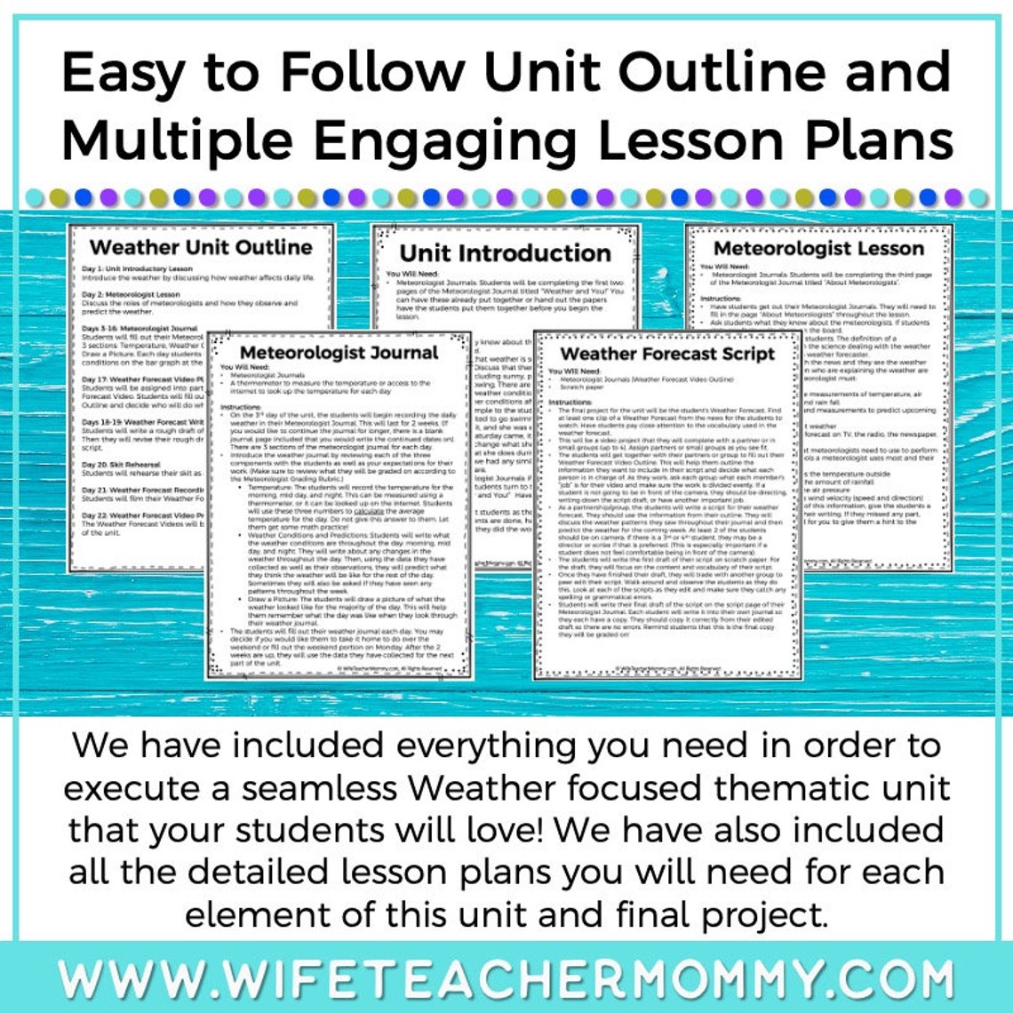 Upper Grades Weather & Water Cycle Thematic Unit Bundle print Version ...