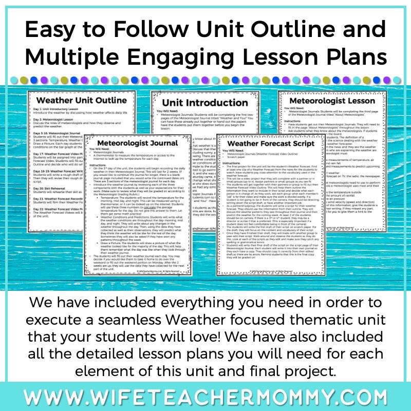 Upper Grades Weather & Water Cycle Thematic Unit Bundle print Version ...