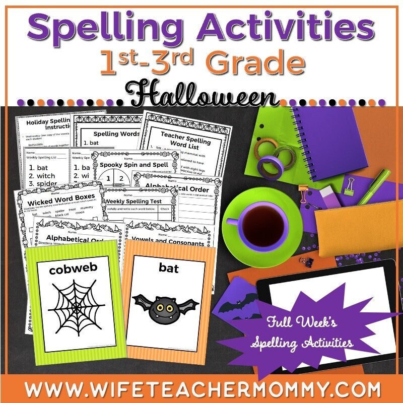1st-3rd Grade Halloween Spelling Activities - Etsy
