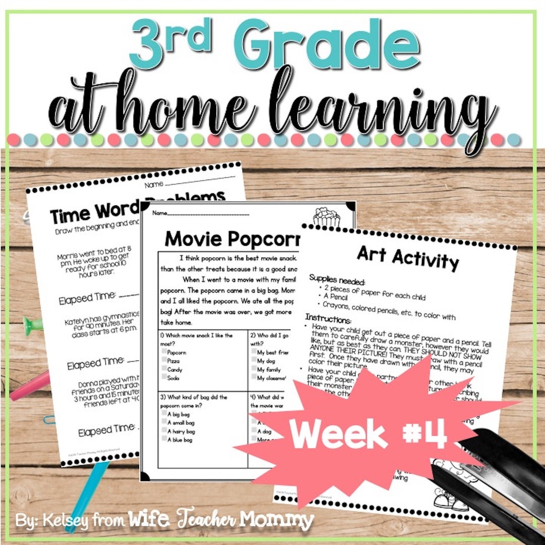 3rd Grade at Home Learning Activities Week #4 - Etsy
