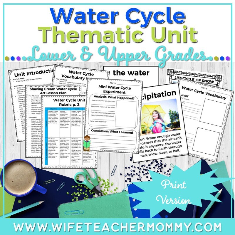 Lower and Upper Grades Water Cycle Thematic Unit (print Version) - Etsy