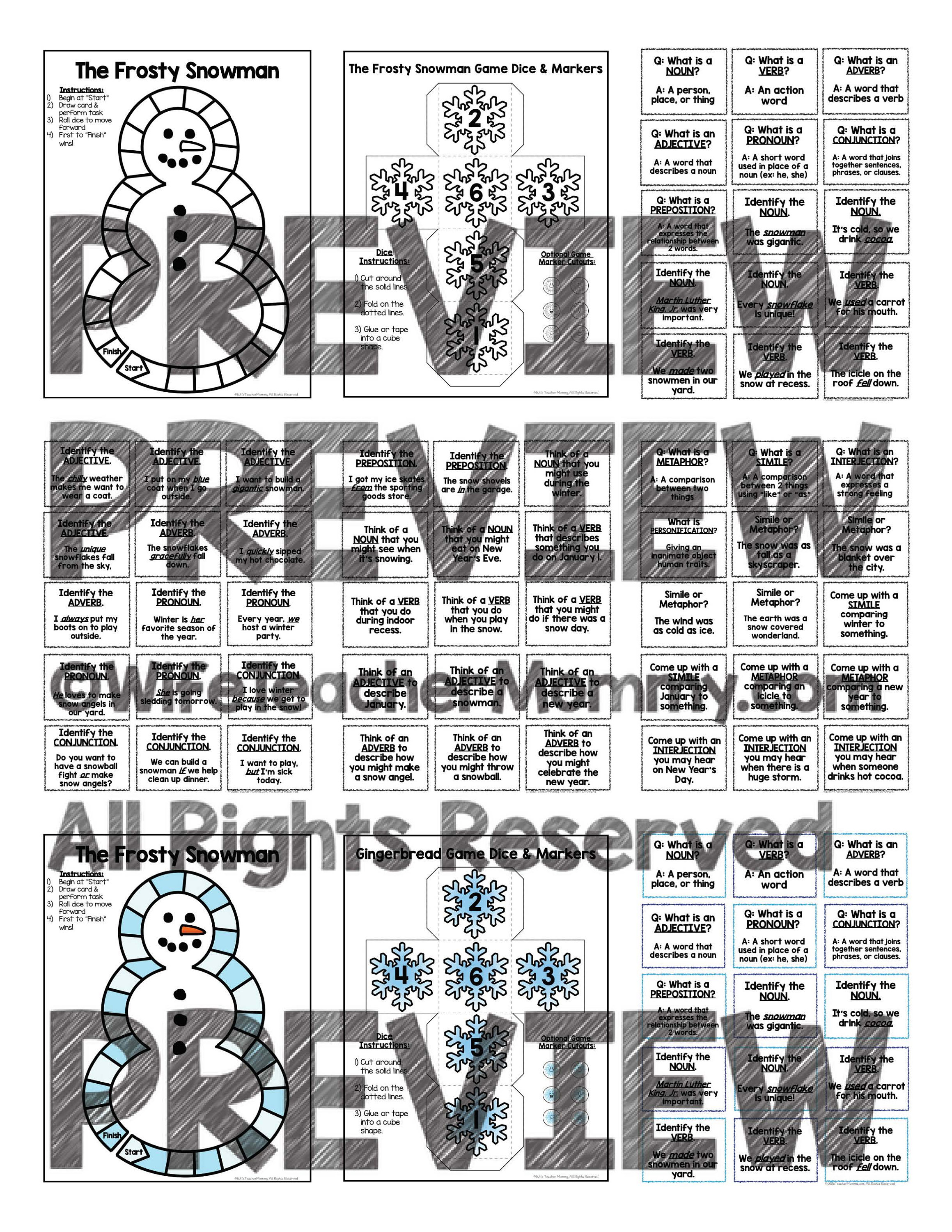 January Homeschool Lessons for 3rd and 4th Grades Language Arts - Etsy