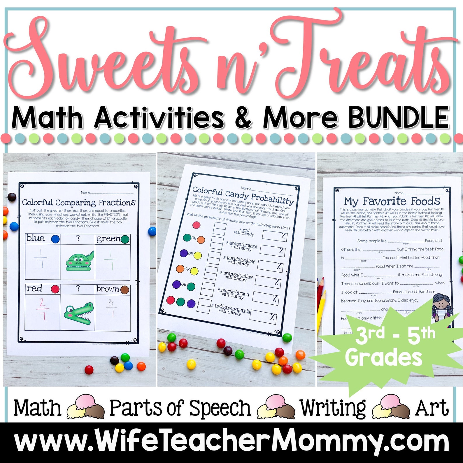 Sweets N' Treats Candy Math & More Activities for 3rd, 4th, and 5th ...