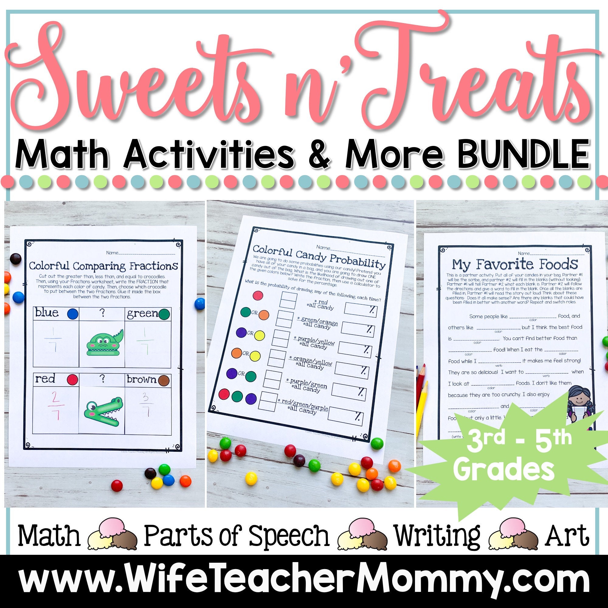 Sweets N' Treats Candy Math & More Activities for 3rd - Etsy
