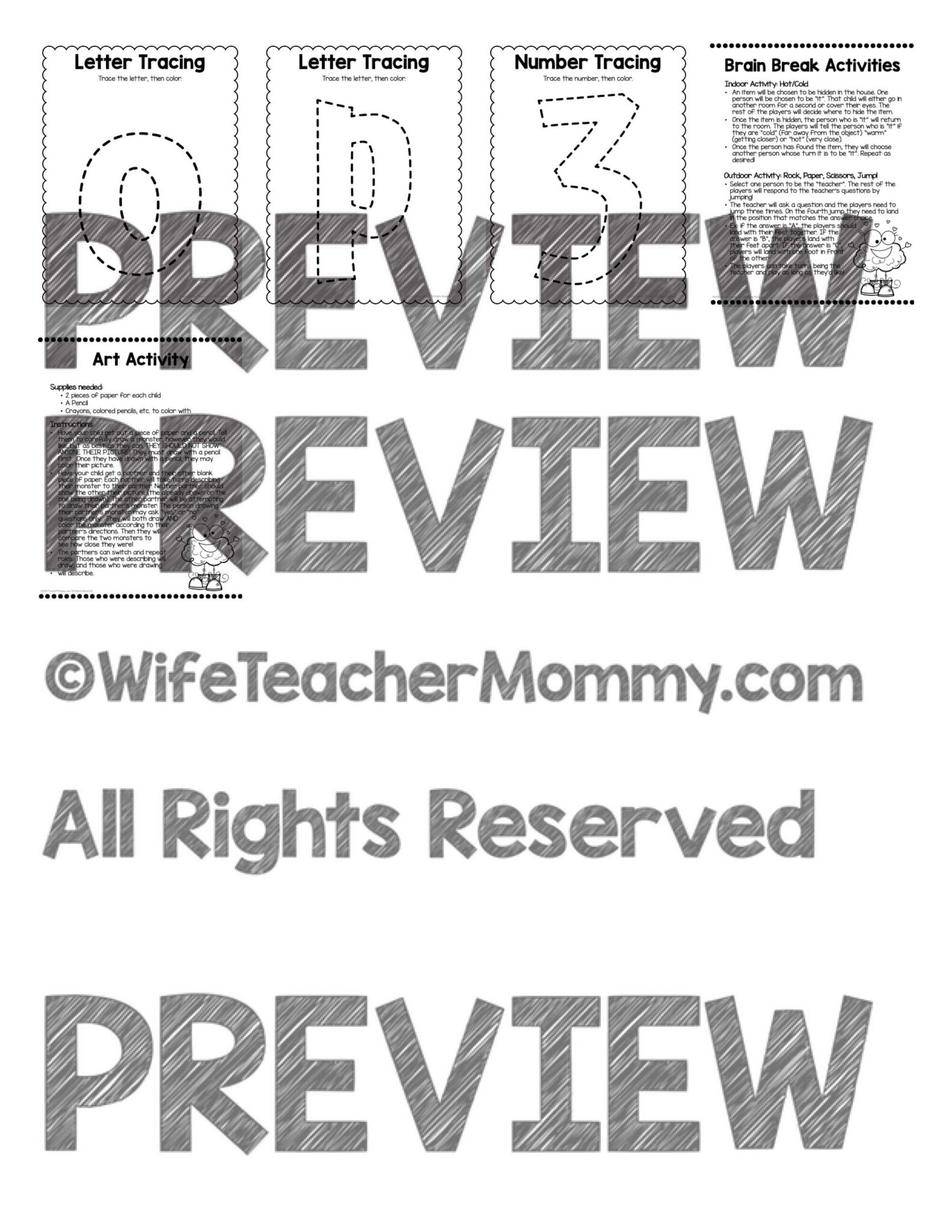 Pre-k at Home Learning Activities Week 4 - Etsy