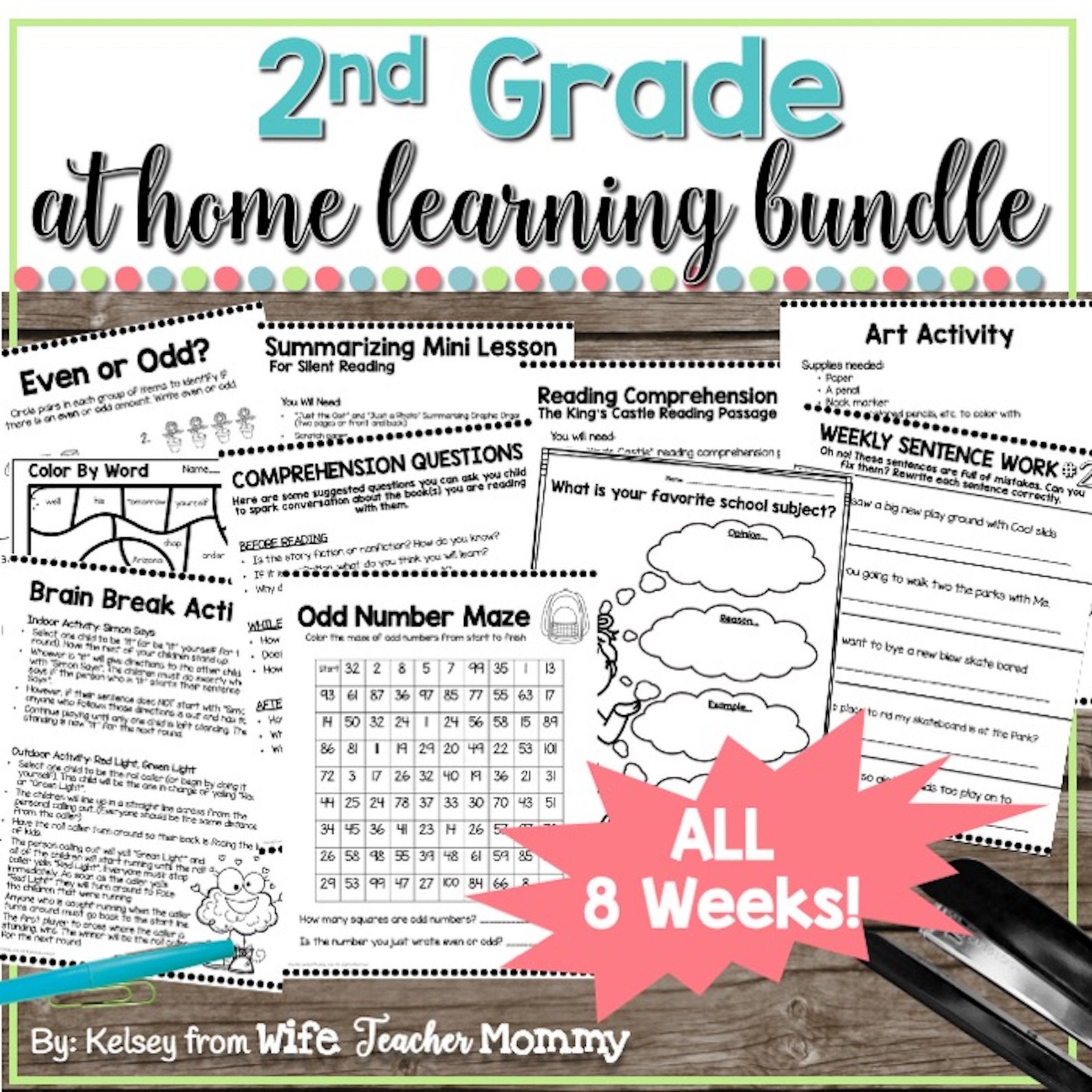 2nd Grade at Home Learning Activities Bundle - Etsy