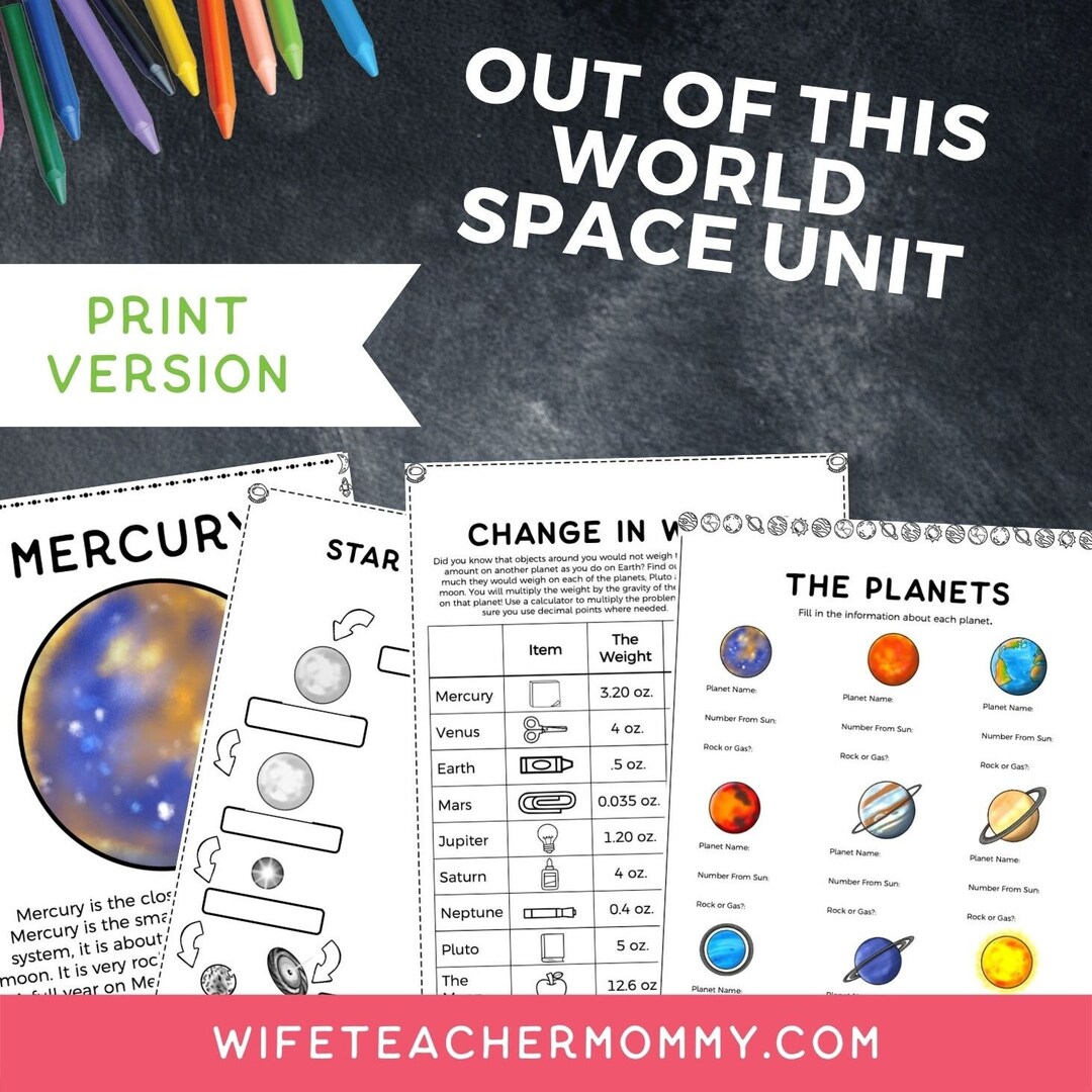 Upper Grades Out of This World Space Unit (print Version) - Etsy