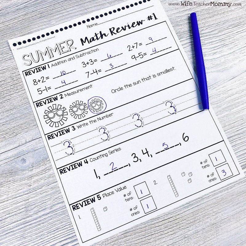 Kindergarten Summer Review Packet/ Learning Activities - Etsy
