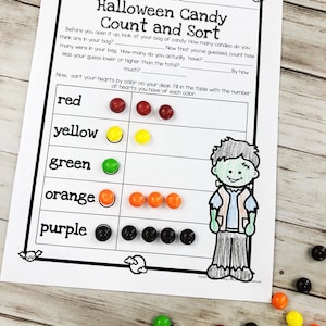 Halloween Candy Math Activities & More for Kindergarten and Pre-k - Etsy