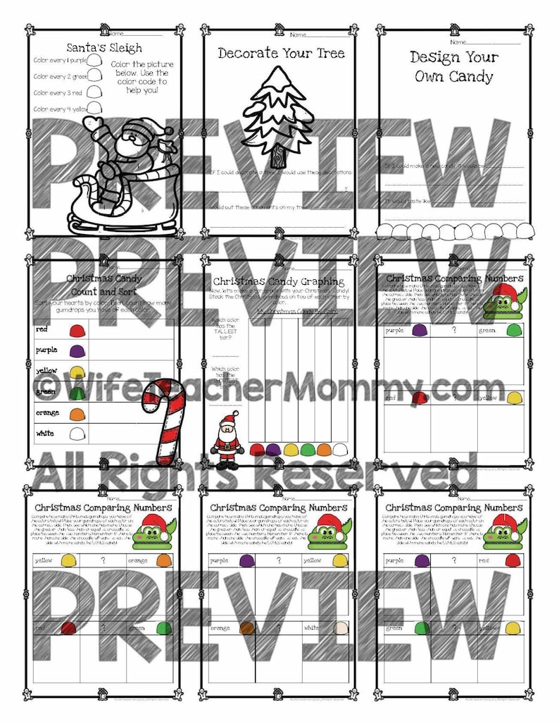 Christmas Gumdrop Math Activities & More for Pre-k and Kindergarten - Etsy