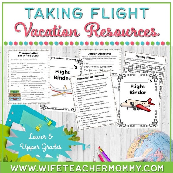 Lower and Upper Grades Flight Vacation Resources | Etsy
