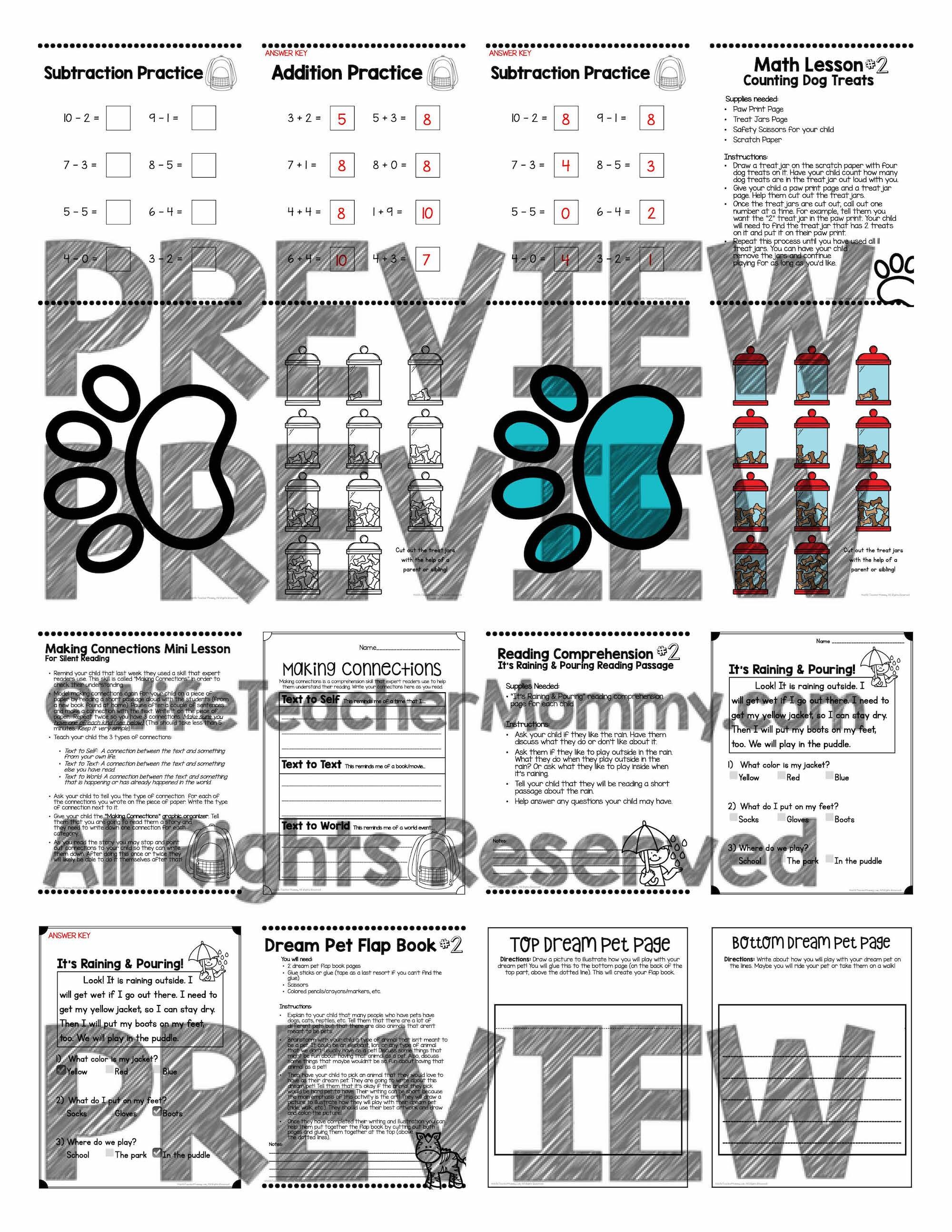 Kindergarten at Home Learning Activities Week 2 - Etsy