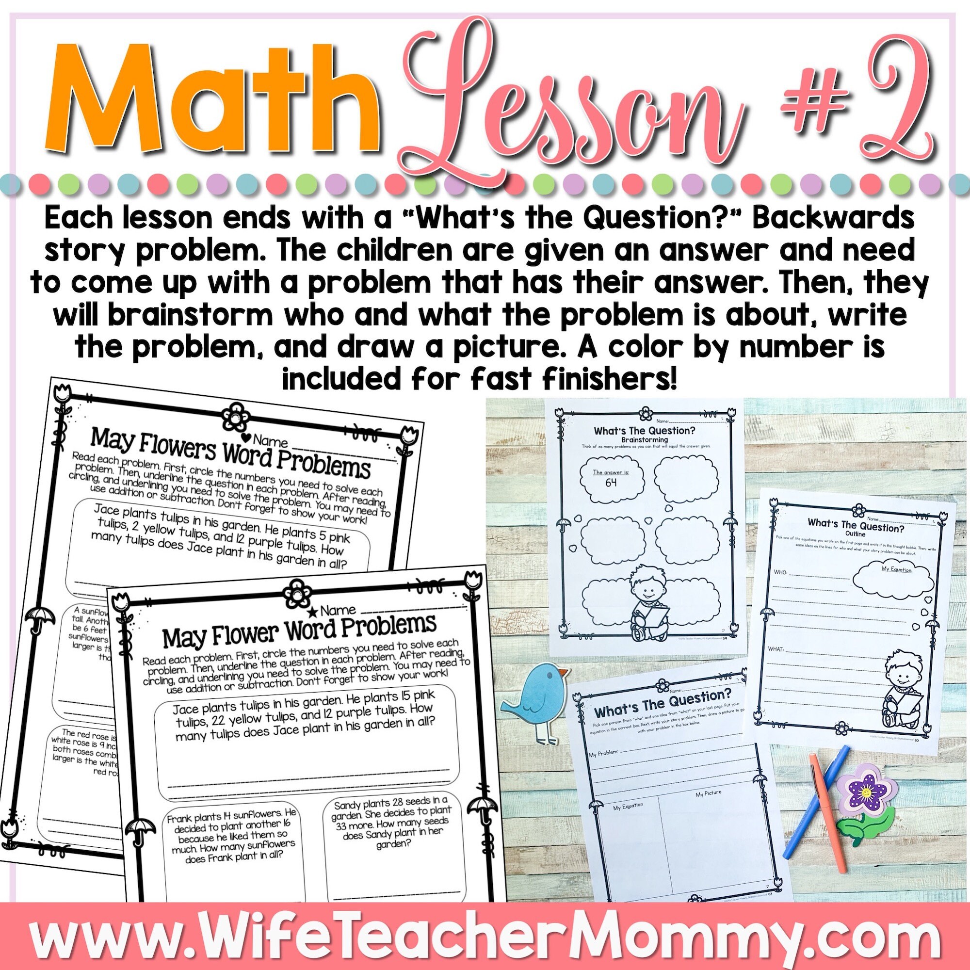 May Homeschool Lessons for 1st and 2nd Grade Math & Language | Etsy