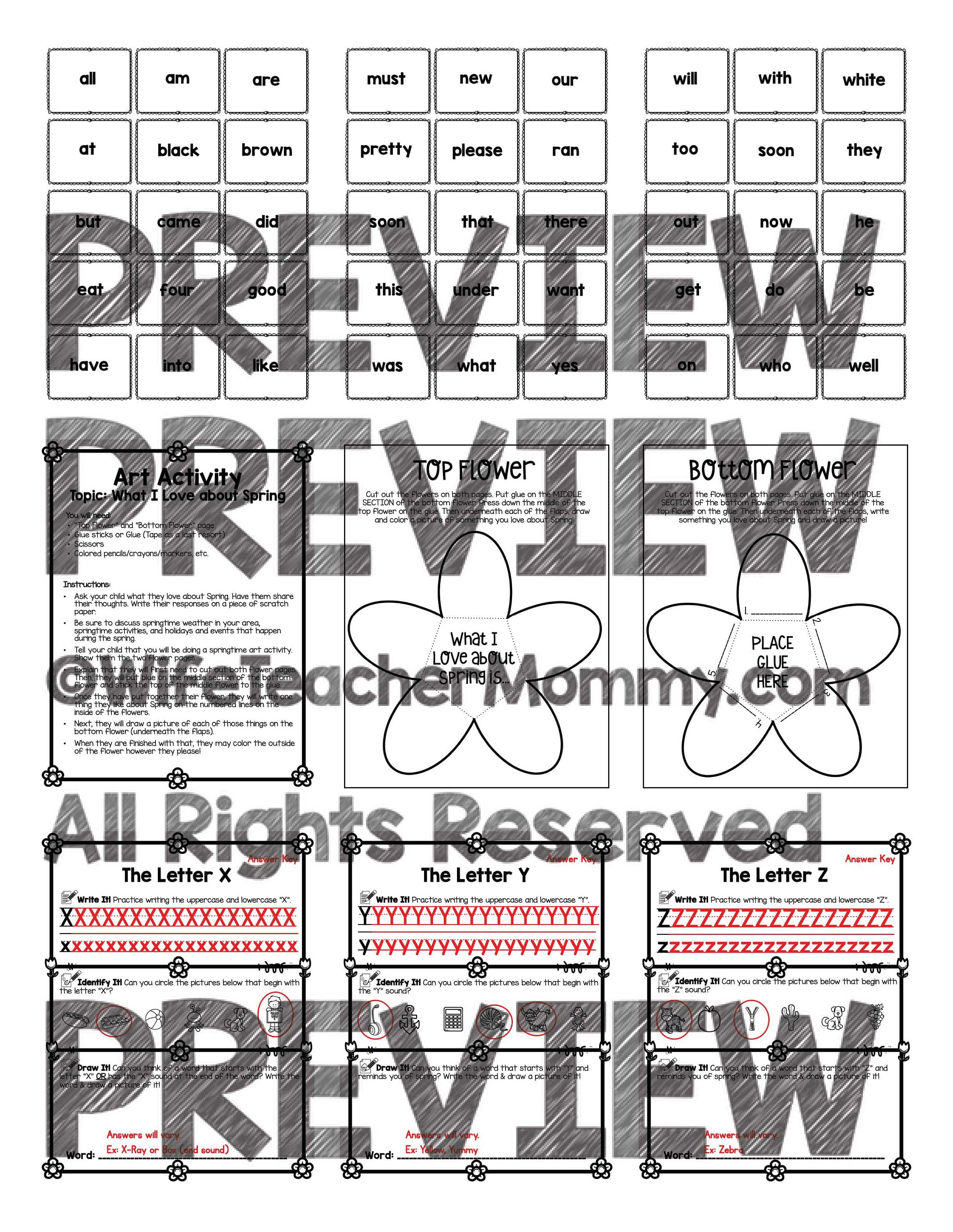 May Homeschool Lessons for Kindergarten Language Arts - Etsy