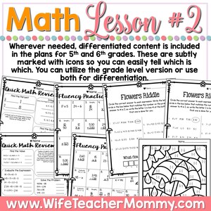 May Homeschool Lessons for 5th and 6th Grades Math - Etsy