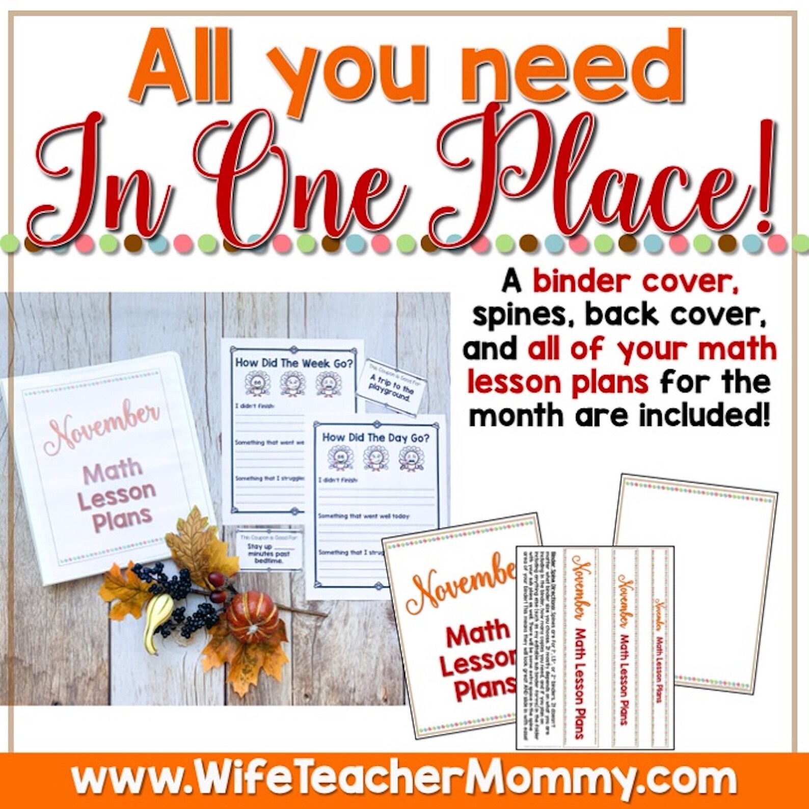 November Homeschool Lessons for 5th and 6th Grades Math - Etsy