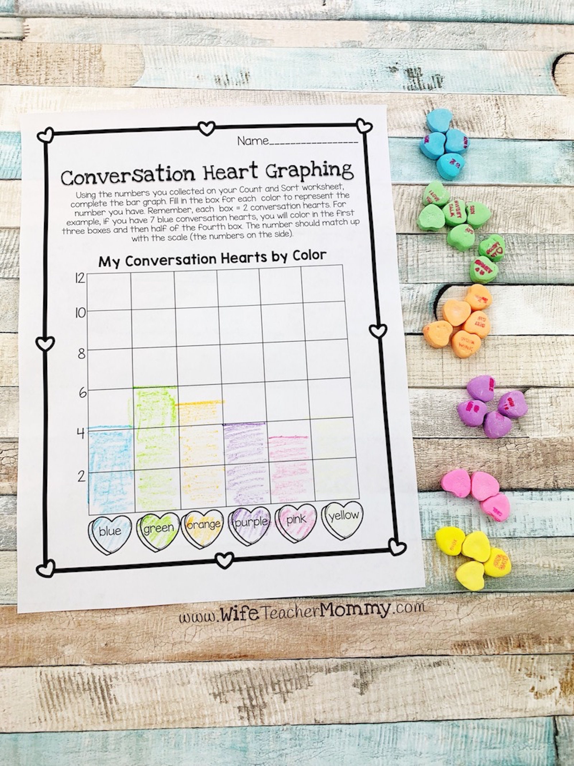 Valentine's Day Candy Heart Math & More for 1st and 2nd Grade - Etsy