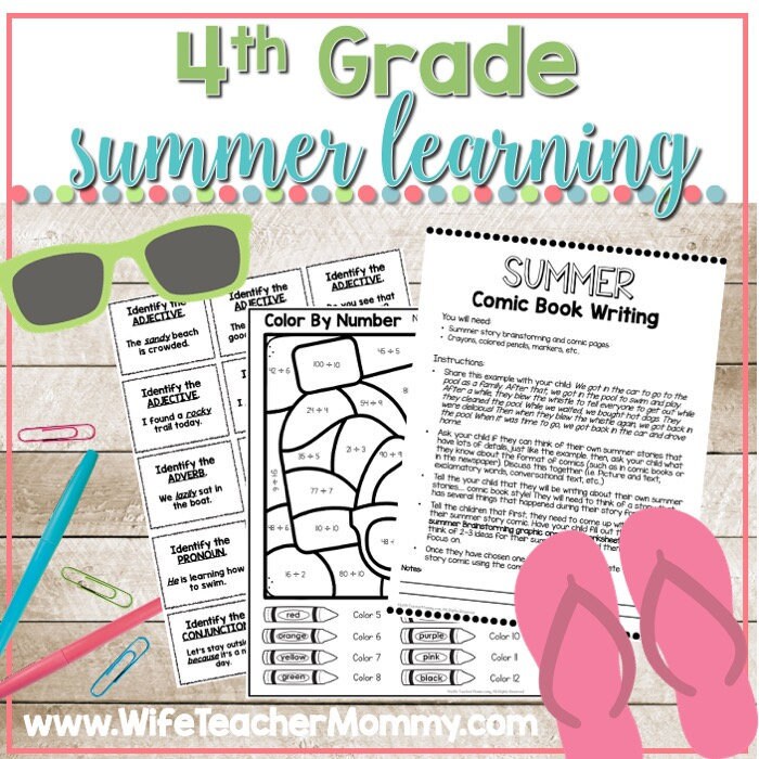 4th Grade Summer Review Packet for Summer Learning - Etsy