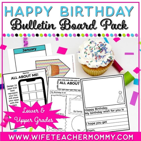 Happy Birthday Bulletin Board Pack | Etsy