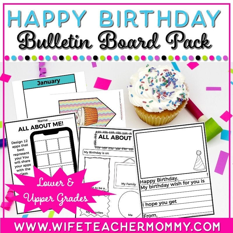 Happy Birthday Bulletin Board Pack - Etsy