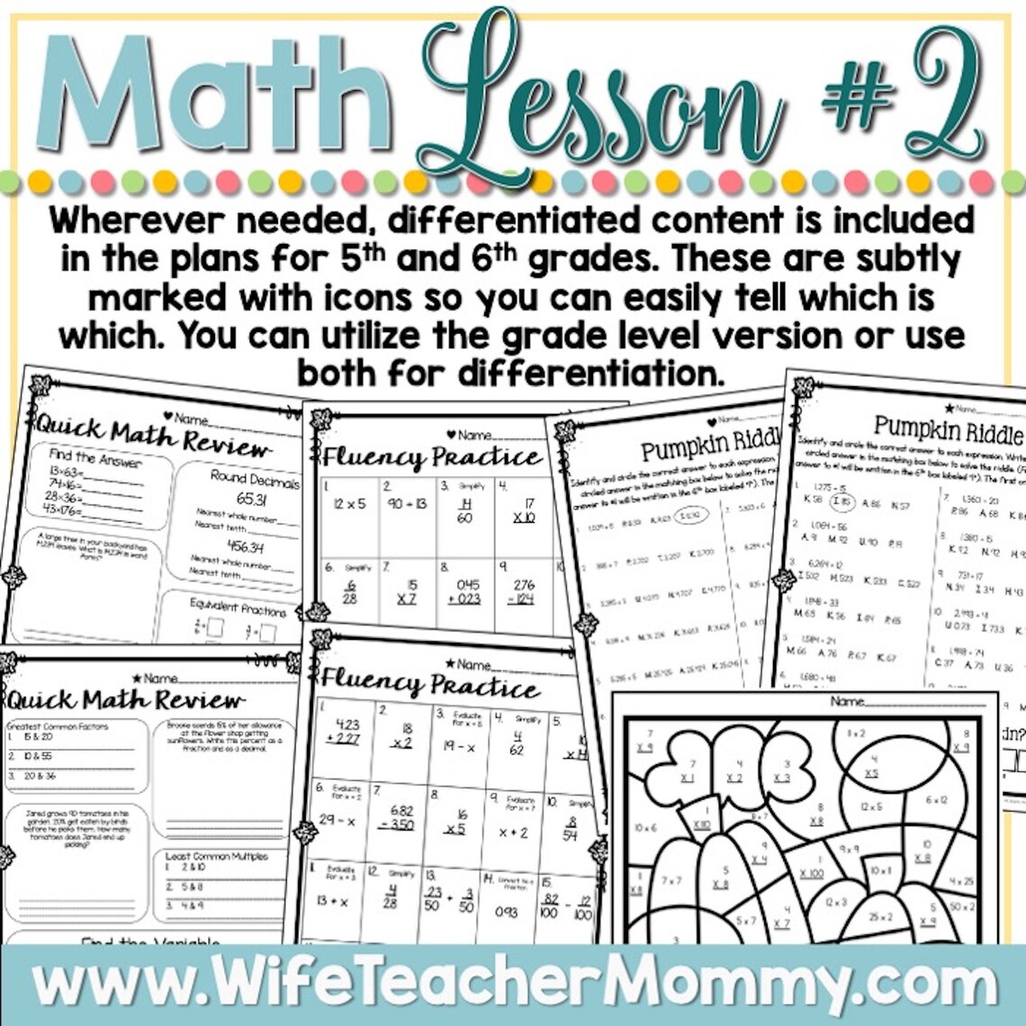 September Homeschool Lessons for 5th and 6th Grade Math & | Etsy