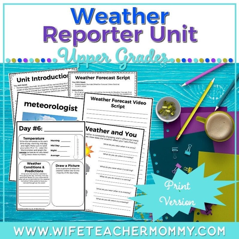 Upper Grades Weather Reporter Unit (print Version) - Etsy