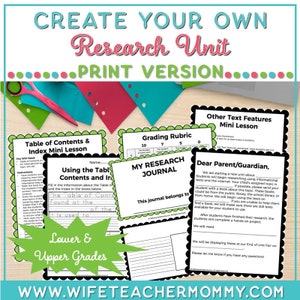 Lower and Upper Grades Social Studies Research Unit Bundle (print ...