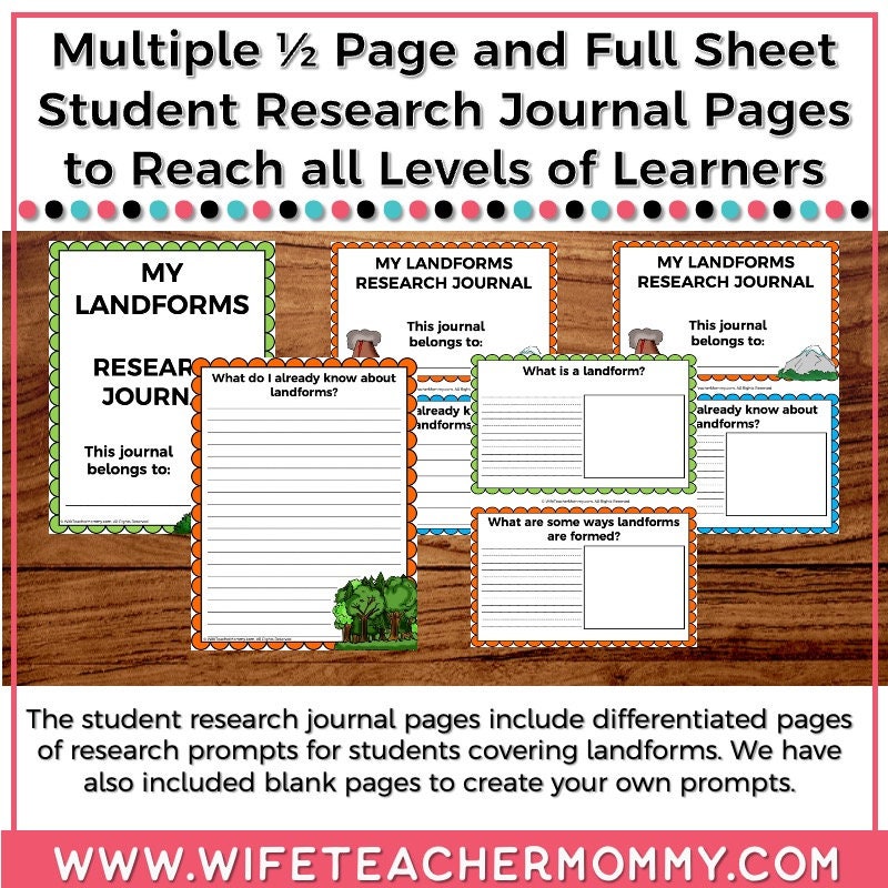 Lower and Upper Grades Landforms Research Unit print Version - Etsy