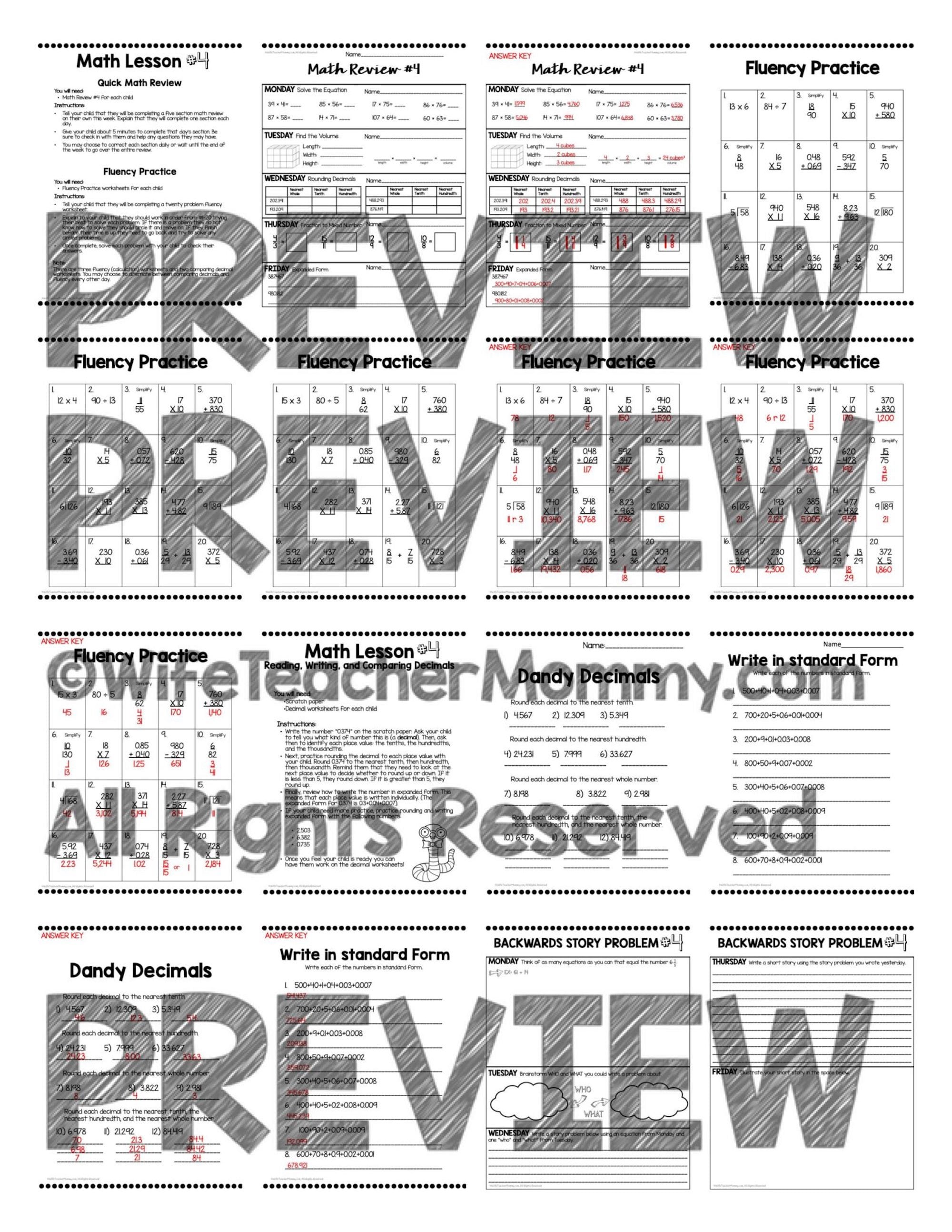 5th Grade at Home Learning Activities Week 4 - Etsy