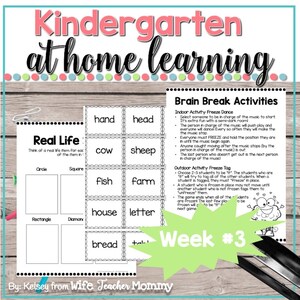 Kindergarten at Home Learning Activities Bundle - Etsy